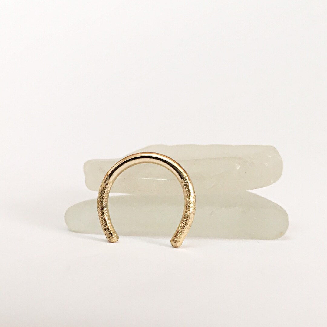 14K Septum Ring 16g Retainer, 18K Septum Pincher 16g, 9K Rose Gold ...