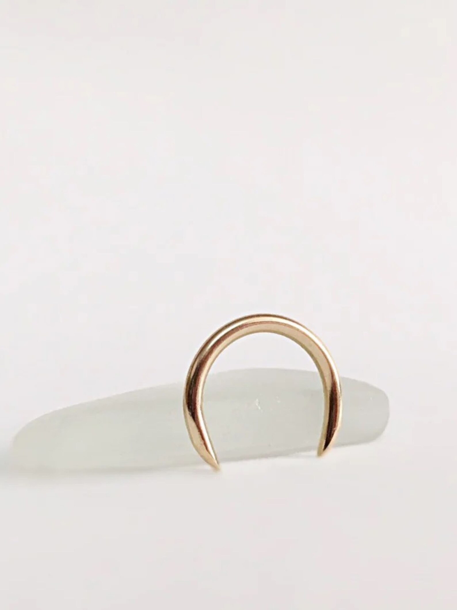 Septum Ring 14K, Gold Buffalo Horn Septum Horseshoe 16g, 14g Septum ...