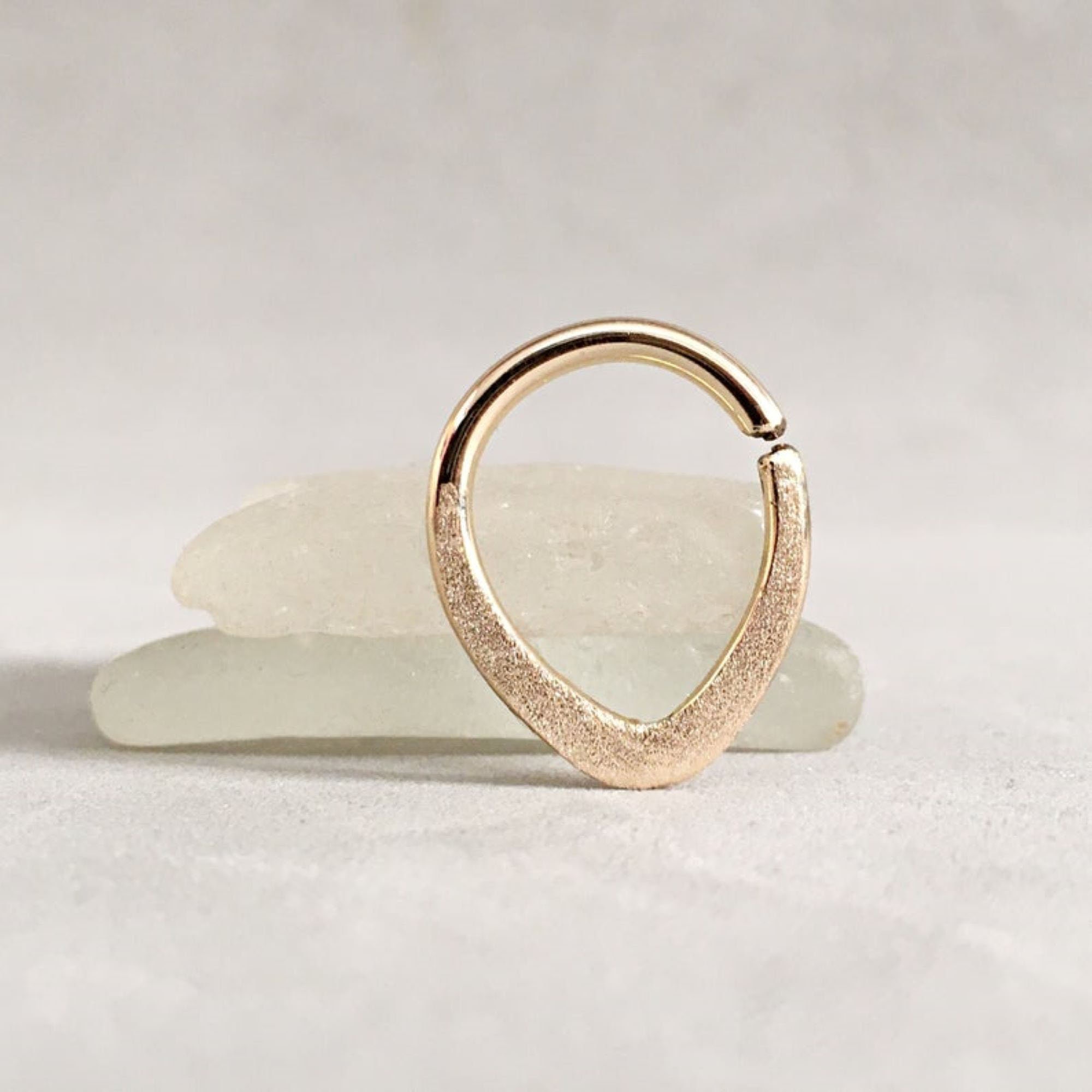 Triangle Septum Jewelry Daith Earring 16g 14K Septum Ring | Etsy