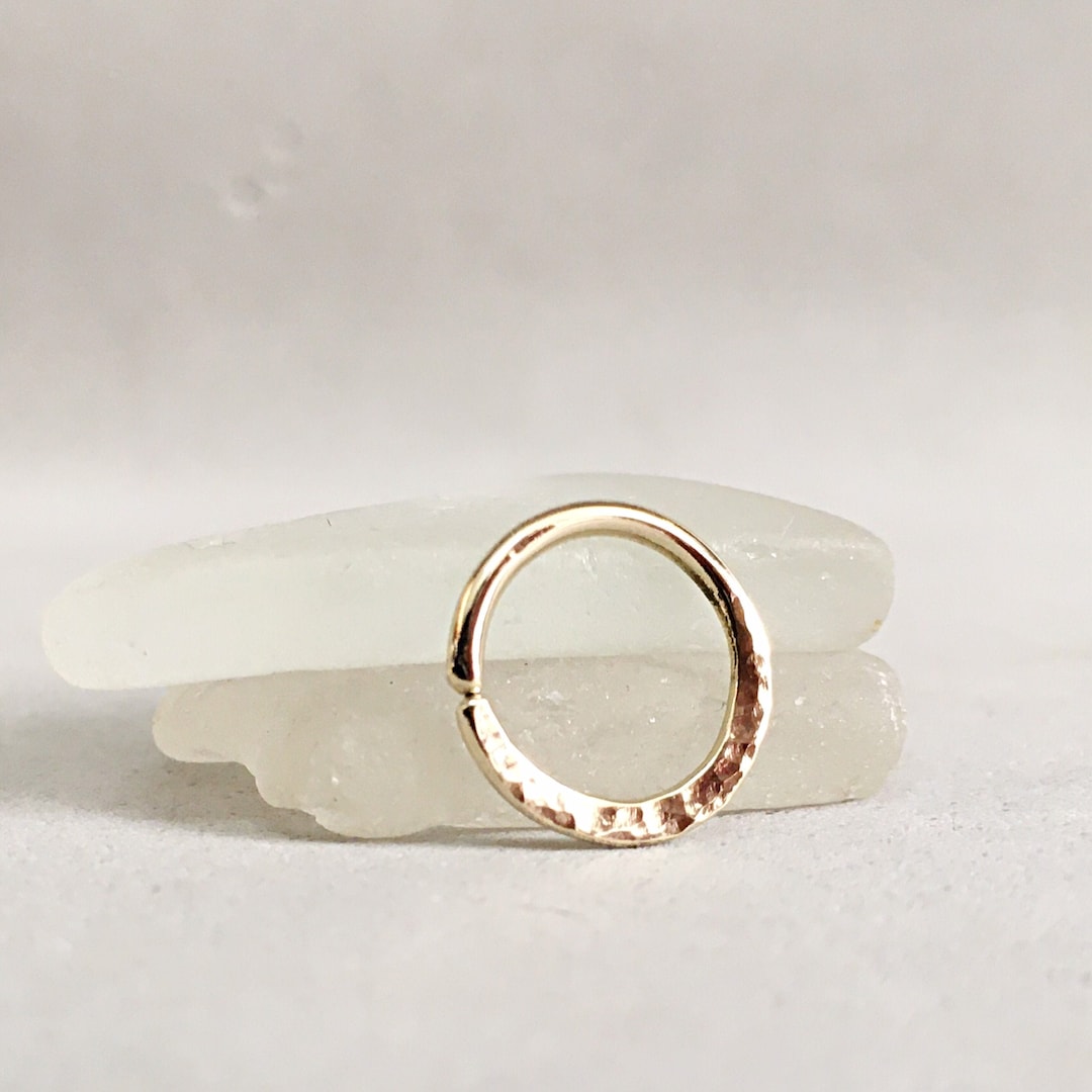 Hammered Septum Ring Men Nose Ring Septum Jewelry 16g, Septum Piercing ...