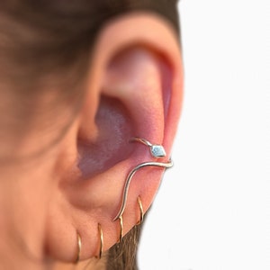 Snake Earring Conch Hoop 16g, Solid Gold Conch Earring, 16g Conch ...