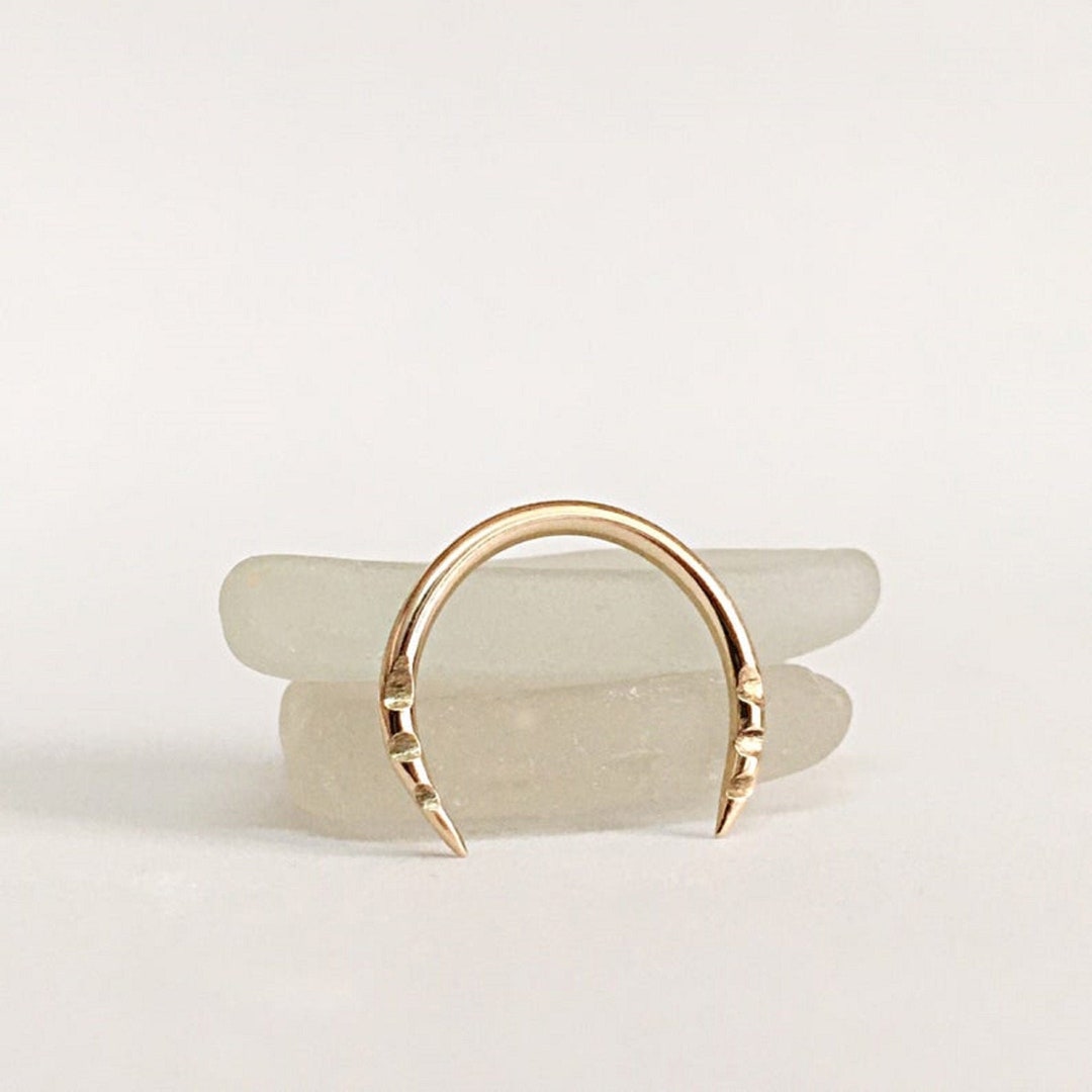 Buffalo Horn Septum Retainer 18g, 9K, 14K Septum Horseshoe 16g, Septum ...