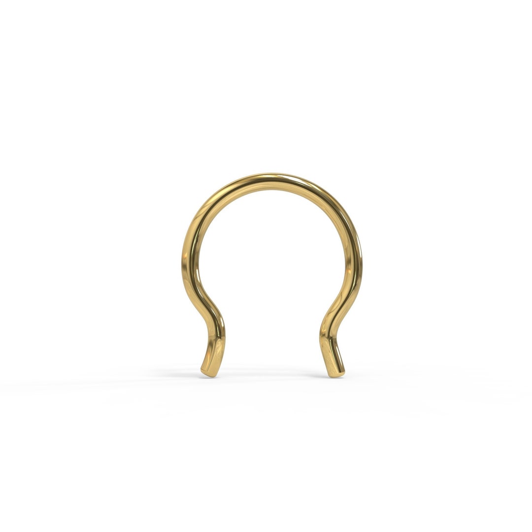 22K Septum Retainer Gold, Septum Cute, Septum Ring Gold 16g Horseshoe ...