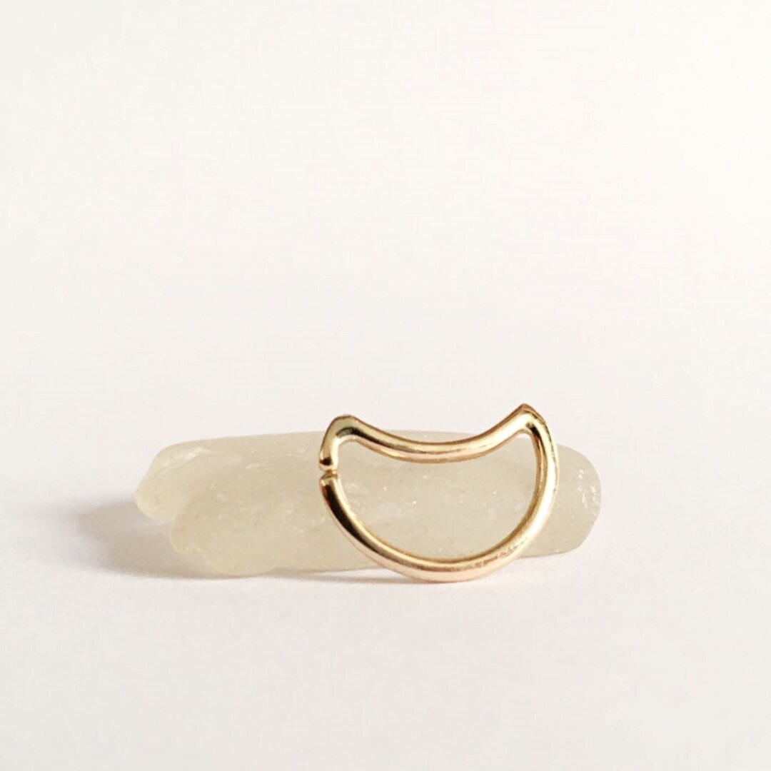 Daith Crescent Moon Earring, Daith Earring Gold, Septum Moon, Daith ...