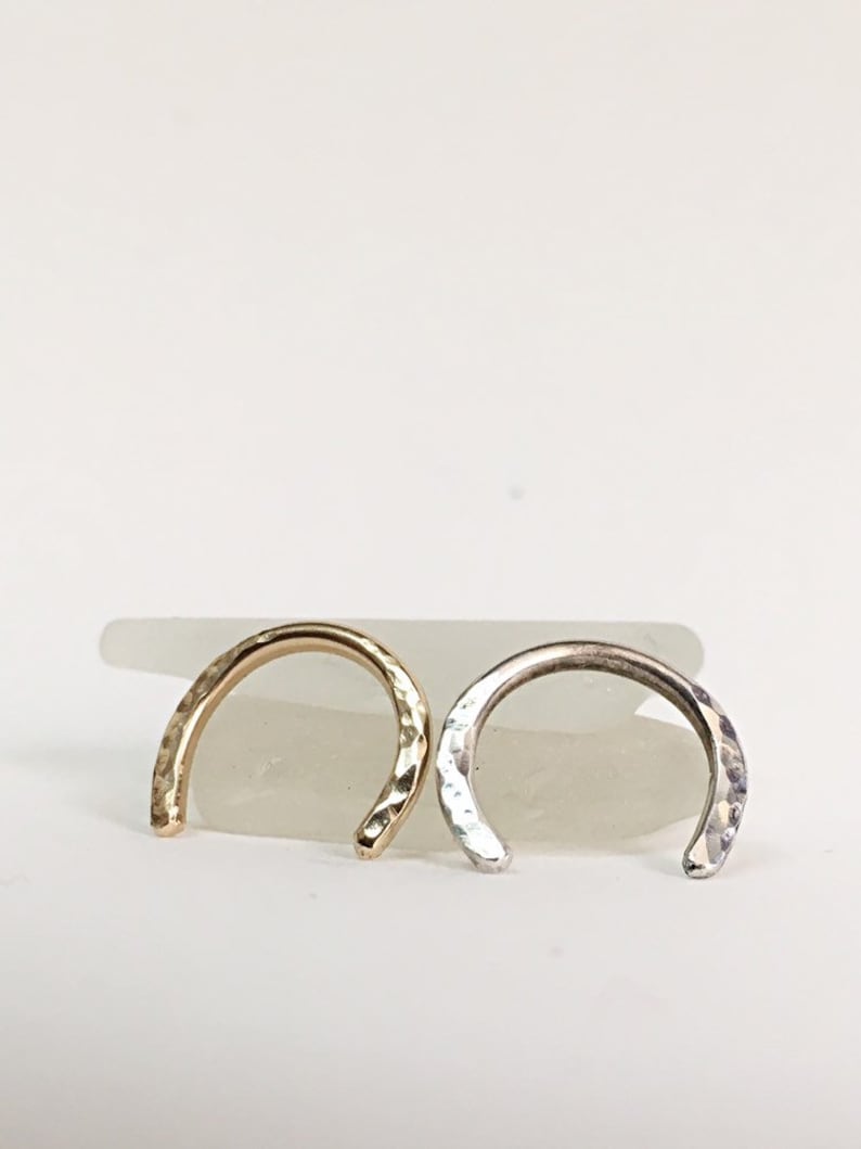 Gold Septum Retainer 18g Hammered Septum Horseshoe 16g 9K | Etsy