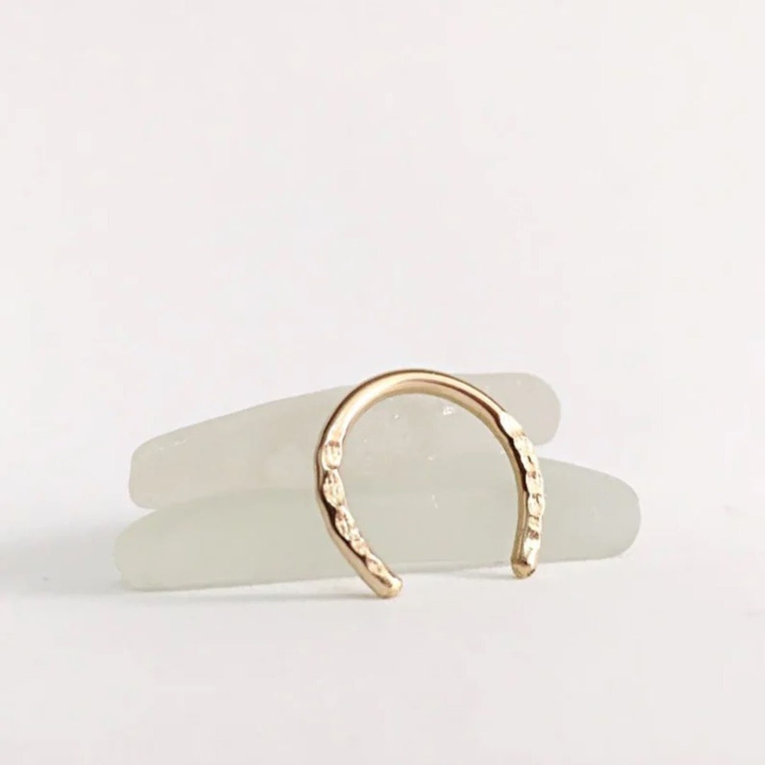 Thick Septum Ring Gold, Septum Retainer 12g, Septum Jewelry Horseshoe ...