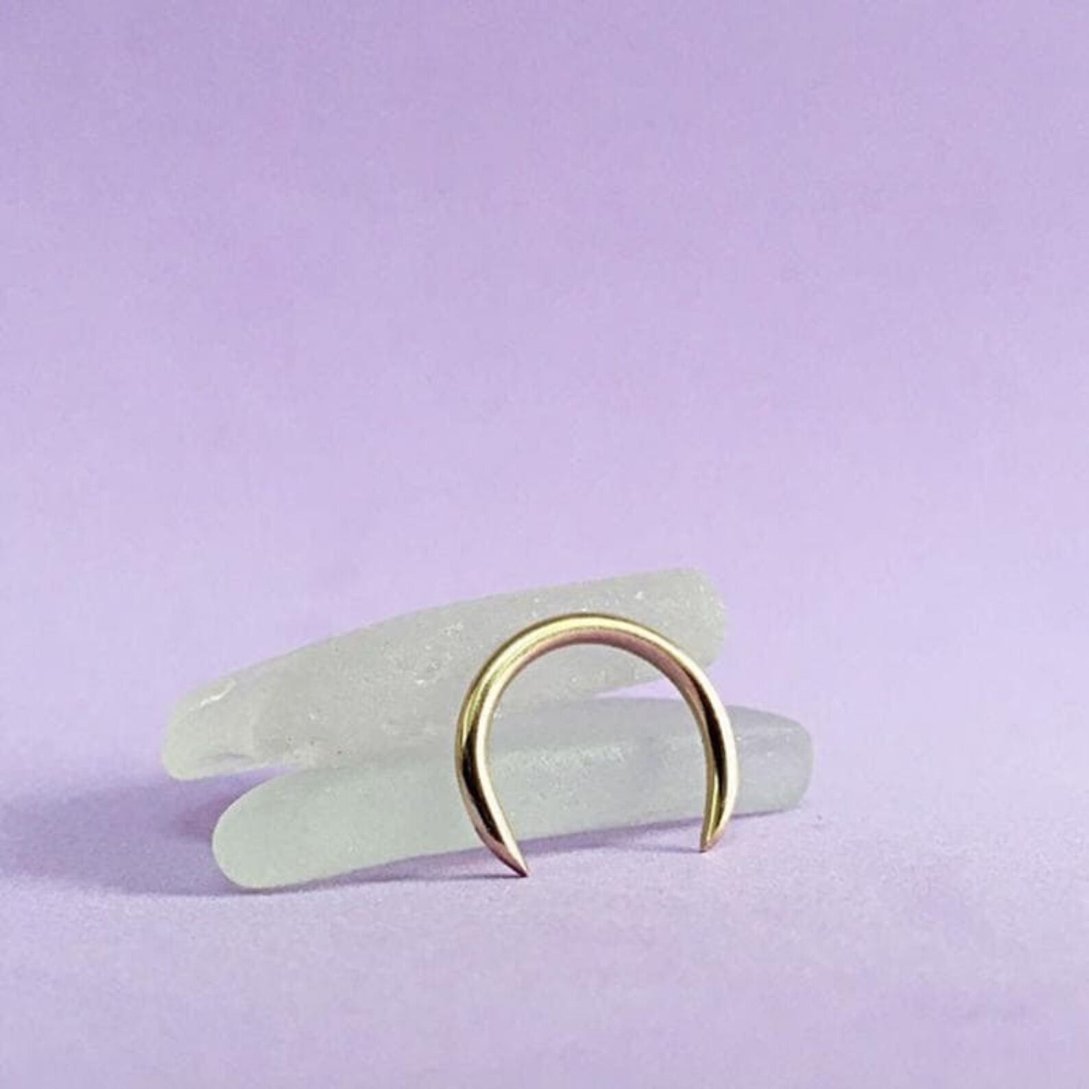 Septum Ring 14K Gold Buffalo Horn Septum Horseshoe 16g 14g | Etsy