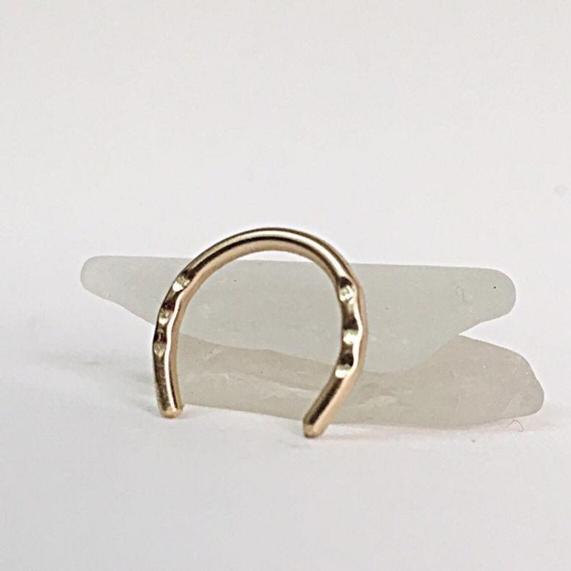 Septum Ring 22K 16g Retainer Septum Pincher 16g Gold Septum | Etsy