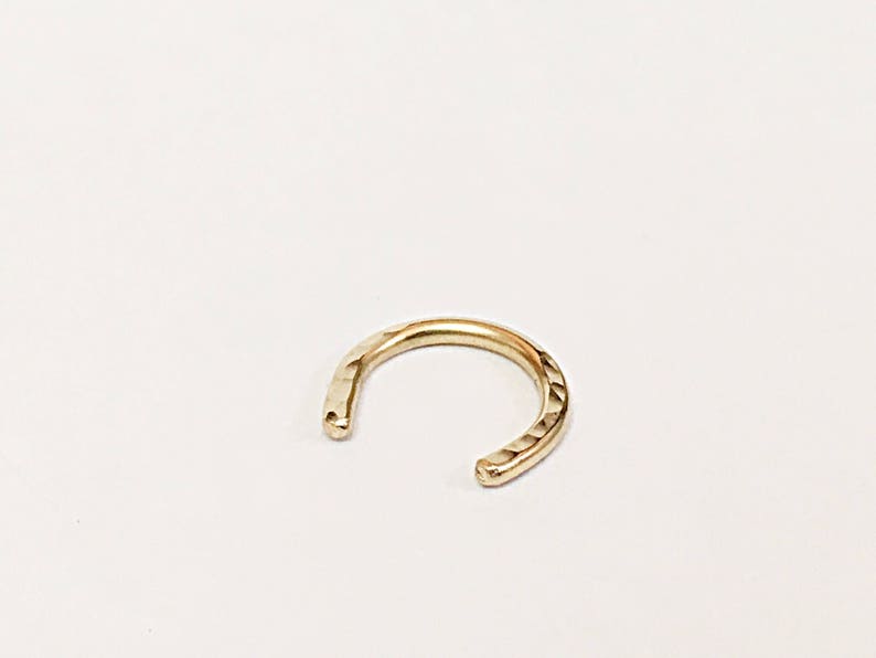 Gold Septum Retainer 18g Hammered Septum Horseshoe 16g 9K - Etsy