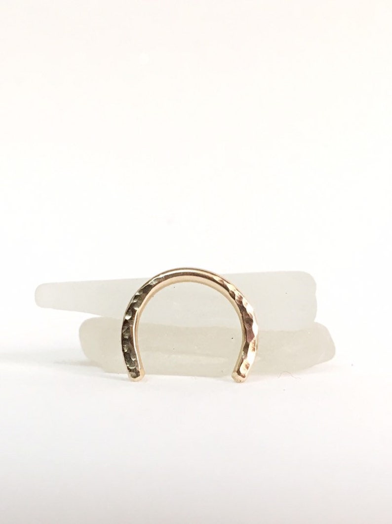 Gold Septum Retainer 18g Hammered Septum Horseshoe 16g 9K | Etsy