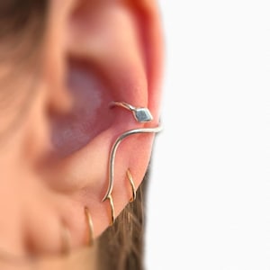 Snake Earring Conch Hoop 16g, Solid Gold Conch Earring, 16g Conch ...