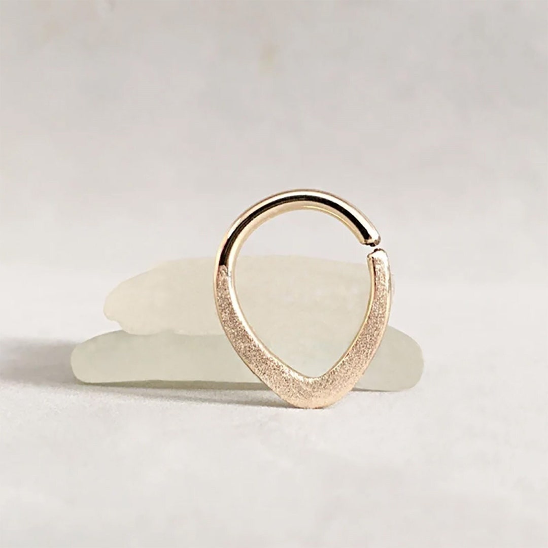Triangle Septum Ring, Geometric Piercing Jewelry, Daith Earring Gold ...