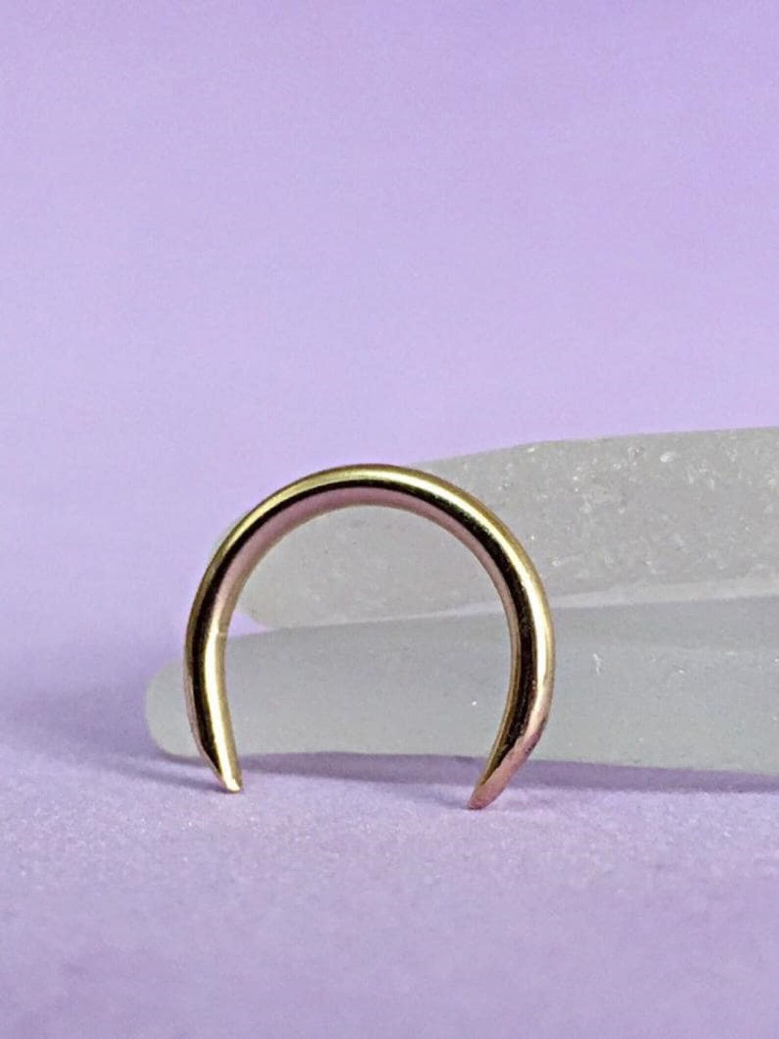 Septum Ring 14K Gold Buffalo Horn Septum Horseshoe 16g 14g | Etsy