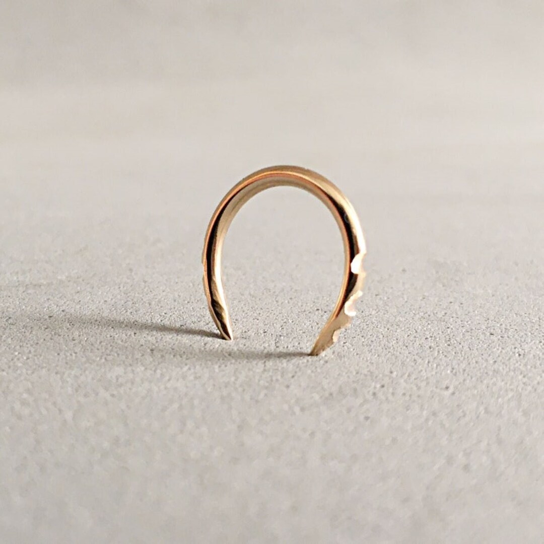 22K Septum Retainer 12g, Septum Pincher 12g Hoop, Septum Horseshoe Ring ...