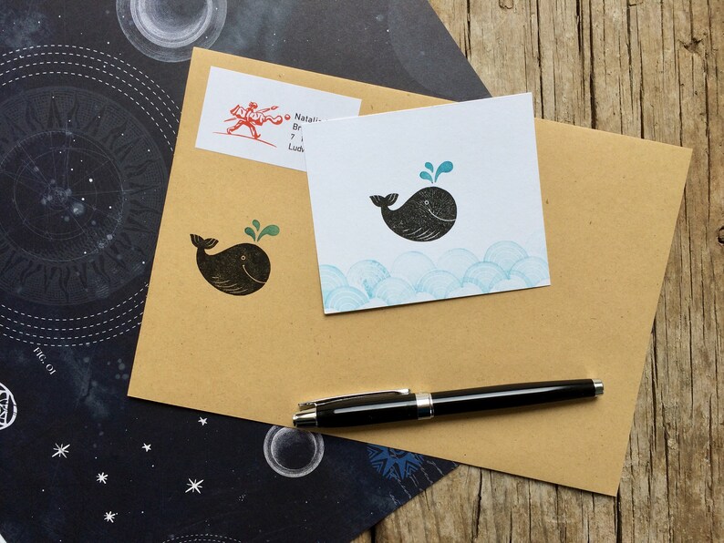 Stempel handgeschnitzt kleiner Wal Walfisch - Etsy.de