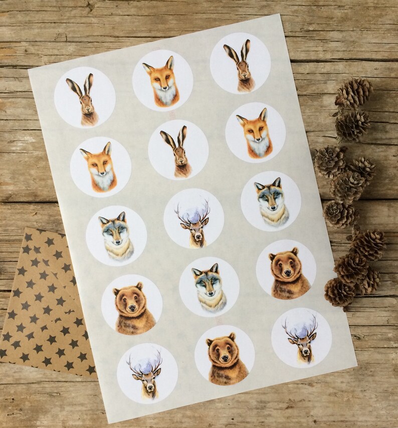 Aufkleber Sticker Tiere 15Stk. A4 Bogen Waldtiere Druck - Etsy.de