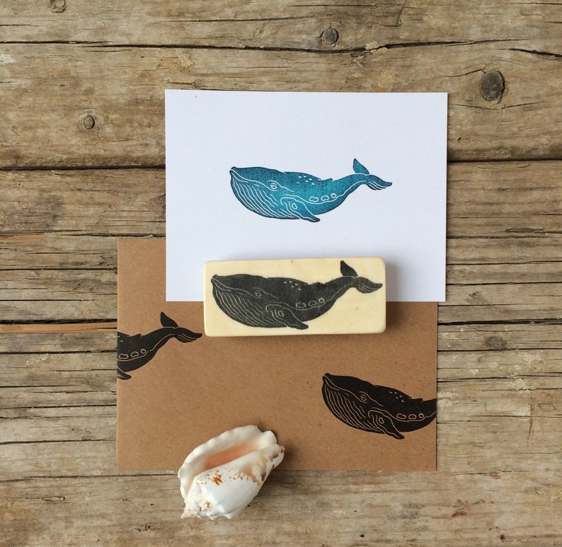 Hand Carved Rubber Stamp Whale DIY Gift for Kids - Etsy