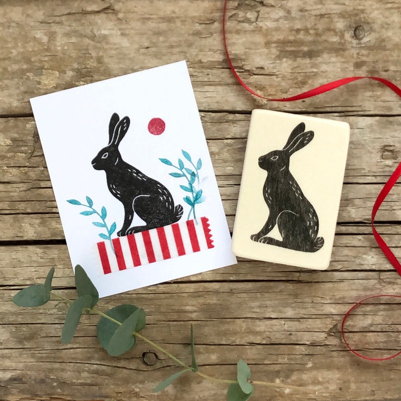 Bunny Rubber Stamp - Etsy