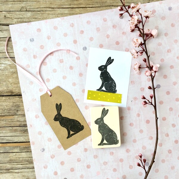 Bunny Rubber Stamp - Etsy