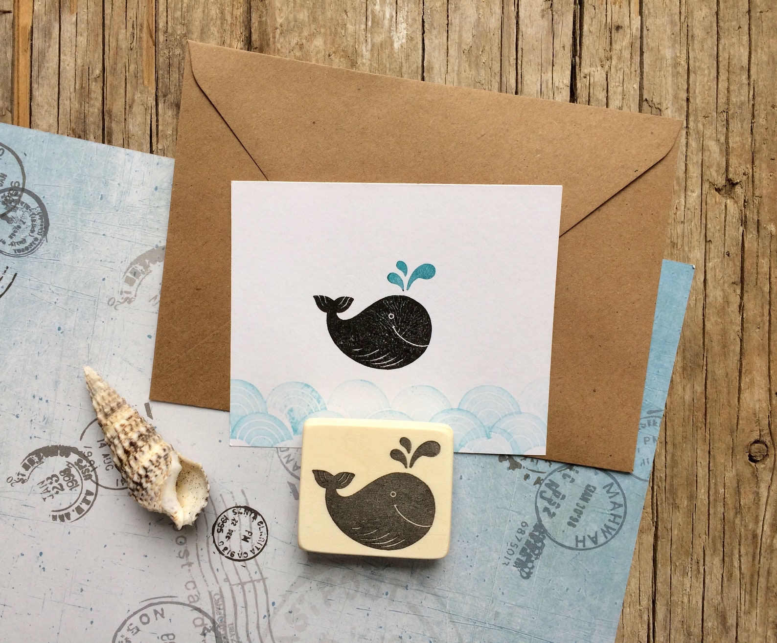 Stempel handgeschnitzt kleiner Wal Walfisch - Etsy.de