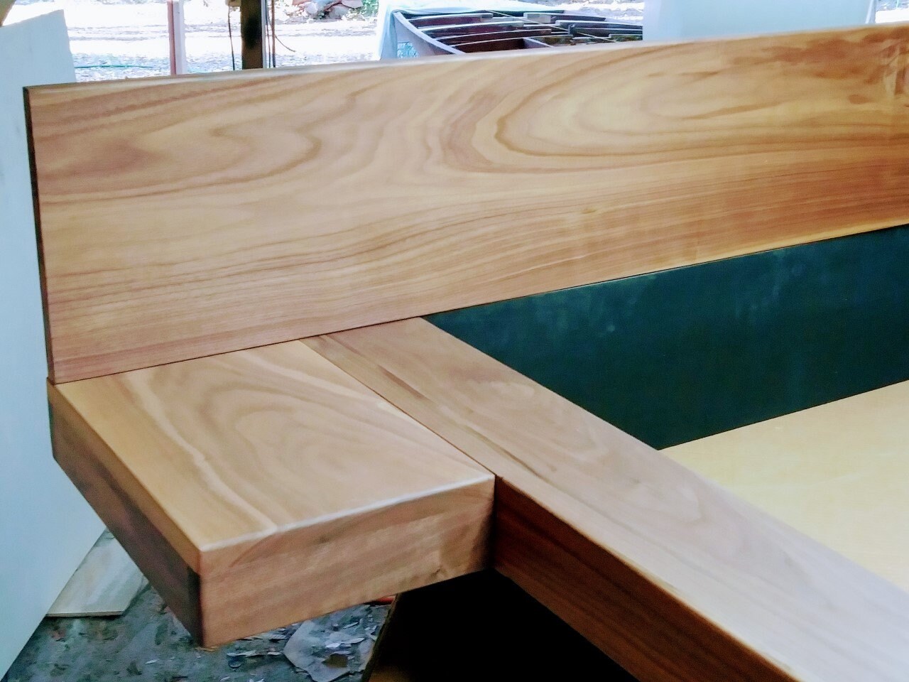 Zilvinas bed King walnut bed with tables without drawers. | Etsy