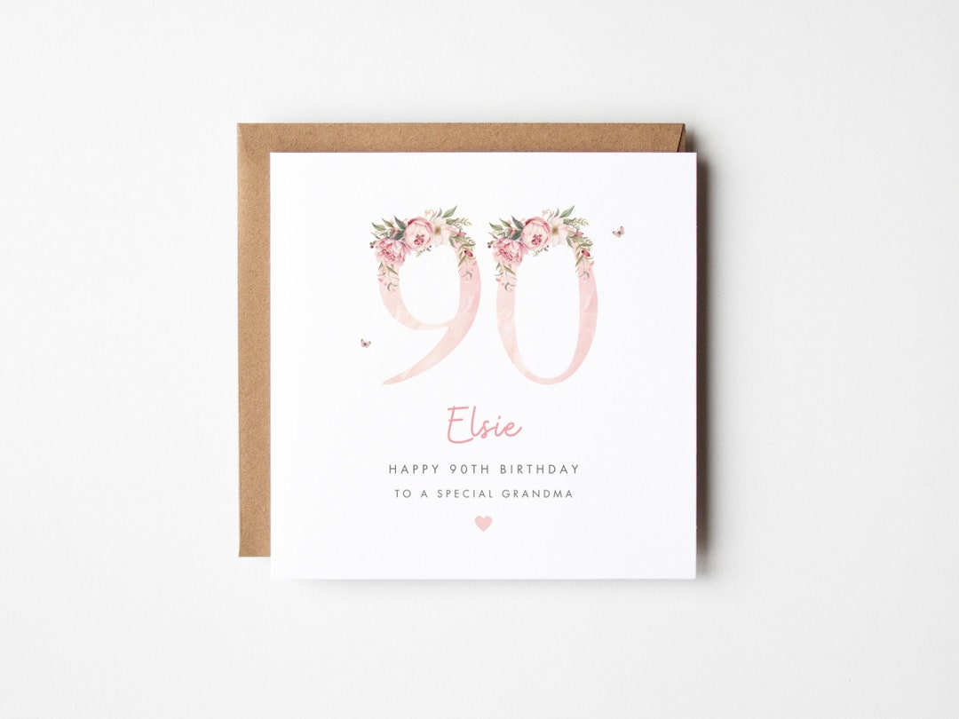 Personalised 90th Birthday Card for Mum Auntie Great Grandma Sister Nan ...
