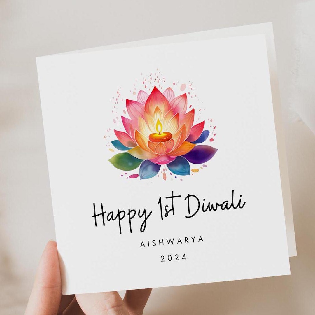 Personalised First Diwali Card, Happy 1st Diwali Card, Festival of ...