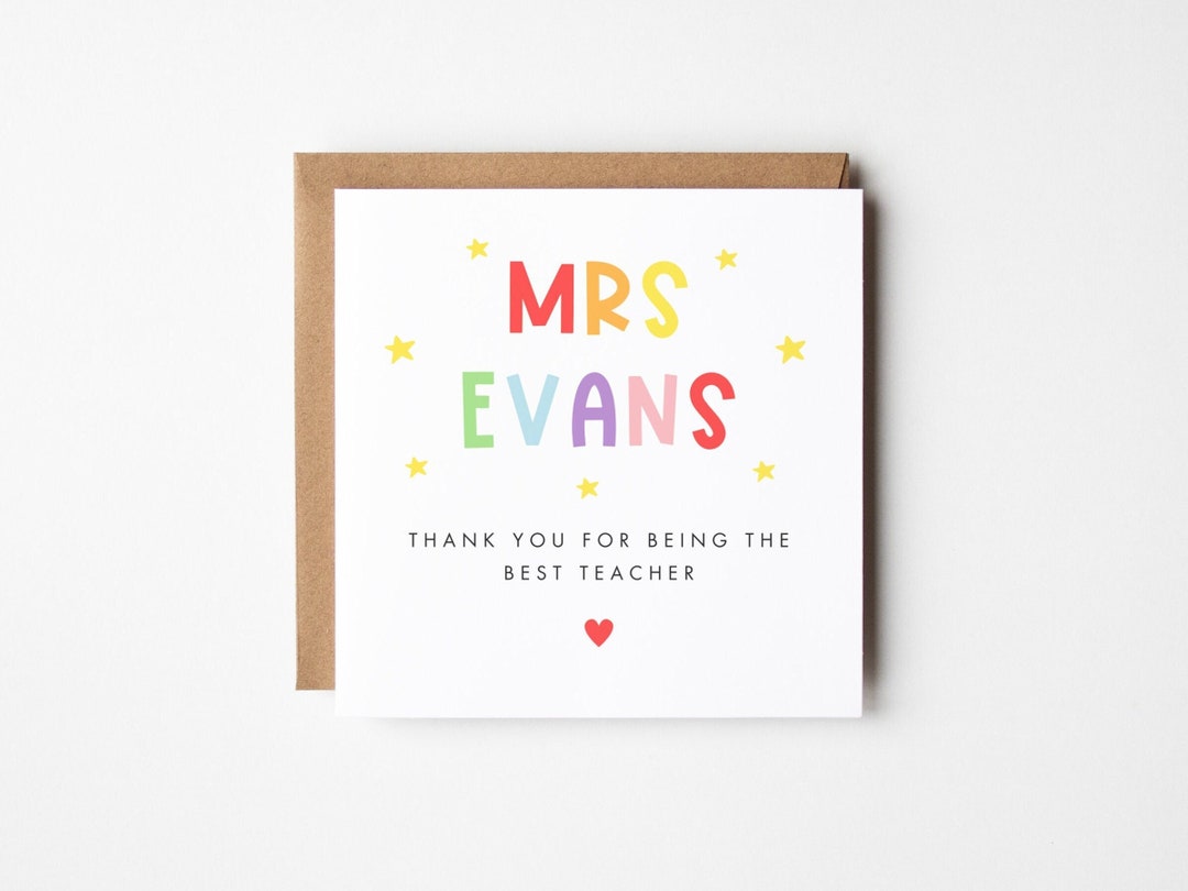 Best Teacher Card, Teacher Appreciation Card, Best Headteacher, Best ...