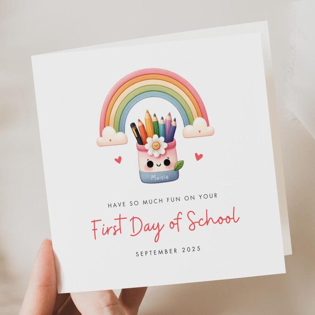 First Day of School Card, Primary School Card, Back to School, First ...
