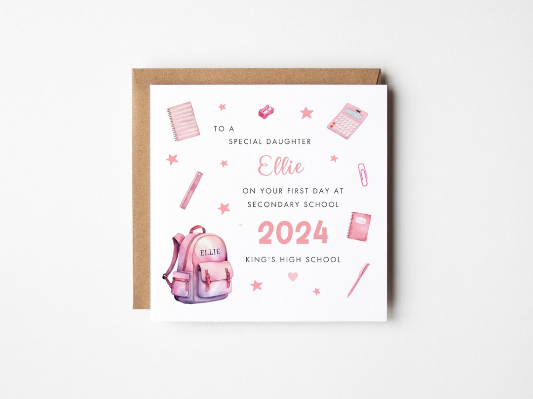 Secondary School Card, First Day of High School Card, Back to School ...