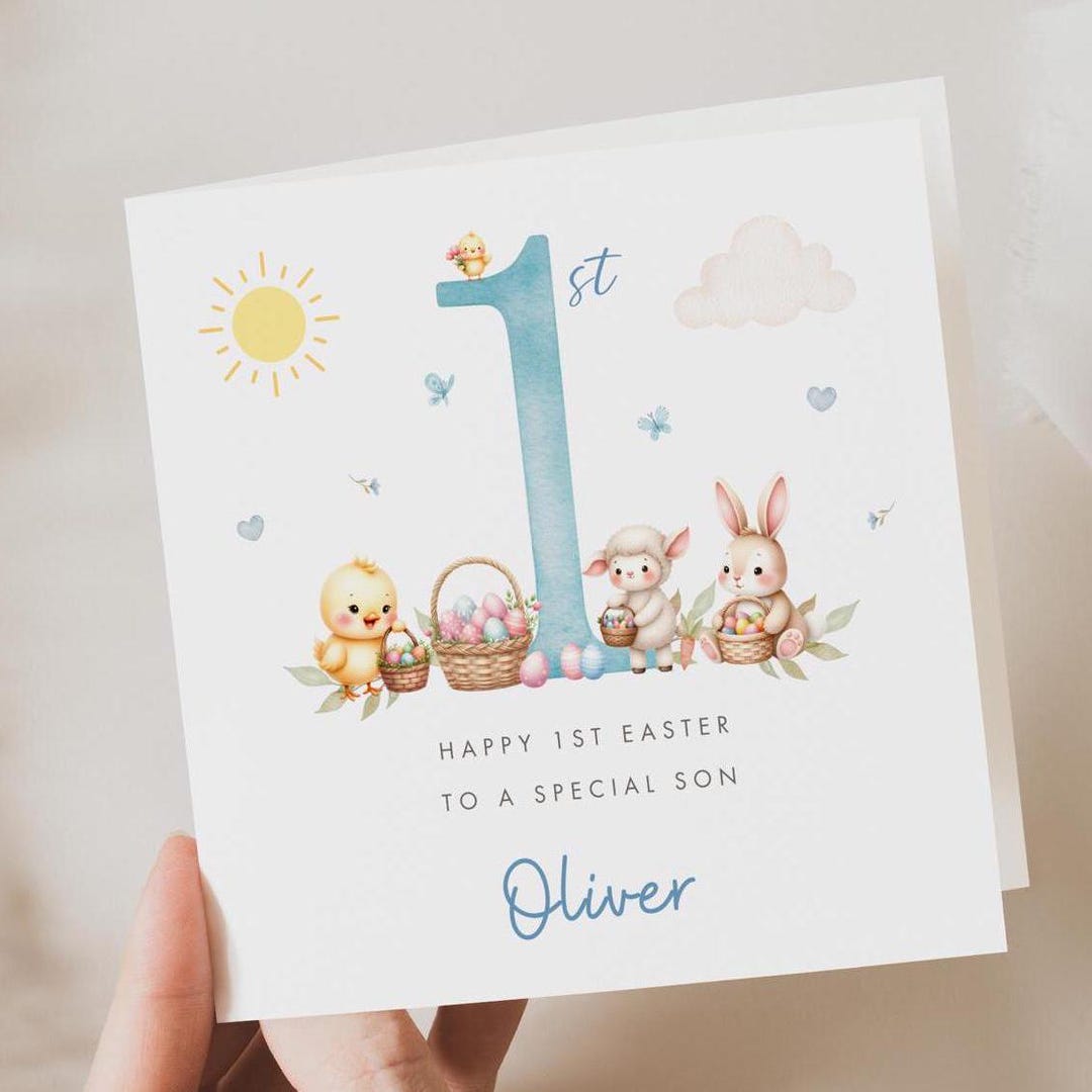 Personalised First Easter Card for Boys, 1st Easter Card for Son ...