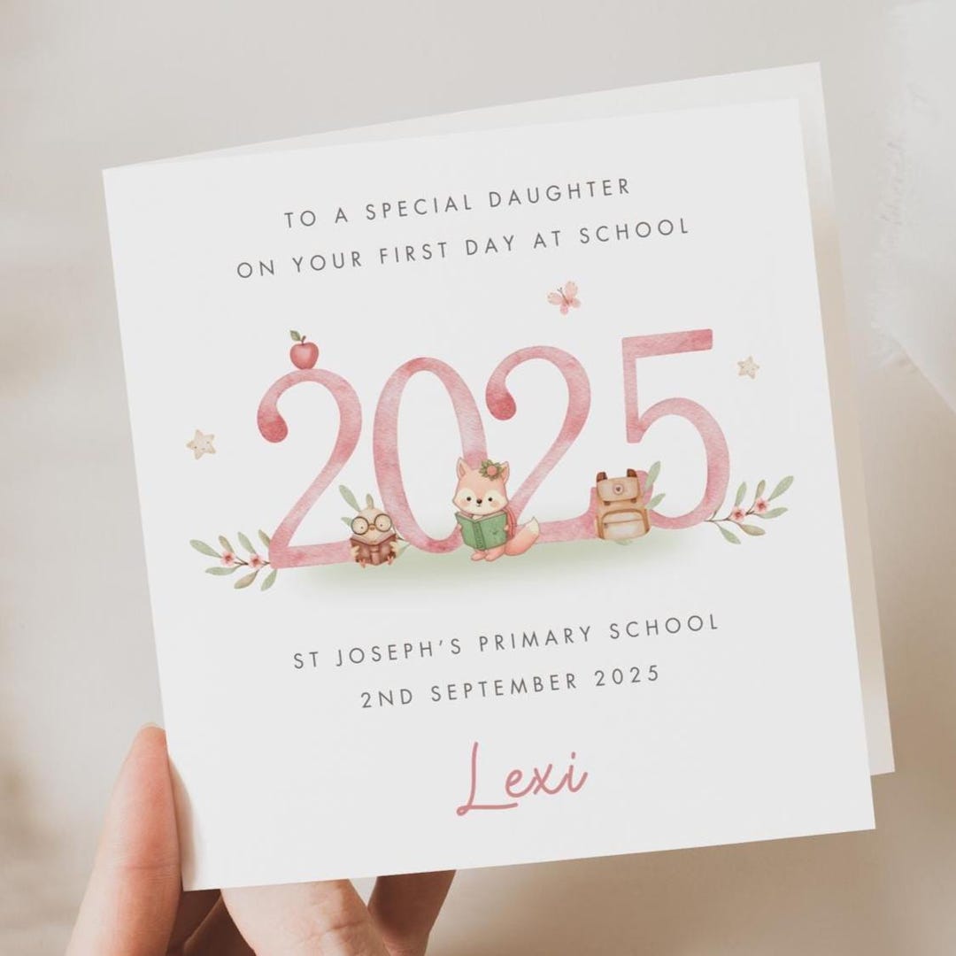 First Day of School Card 2025, Primary School Card, Back to School ...