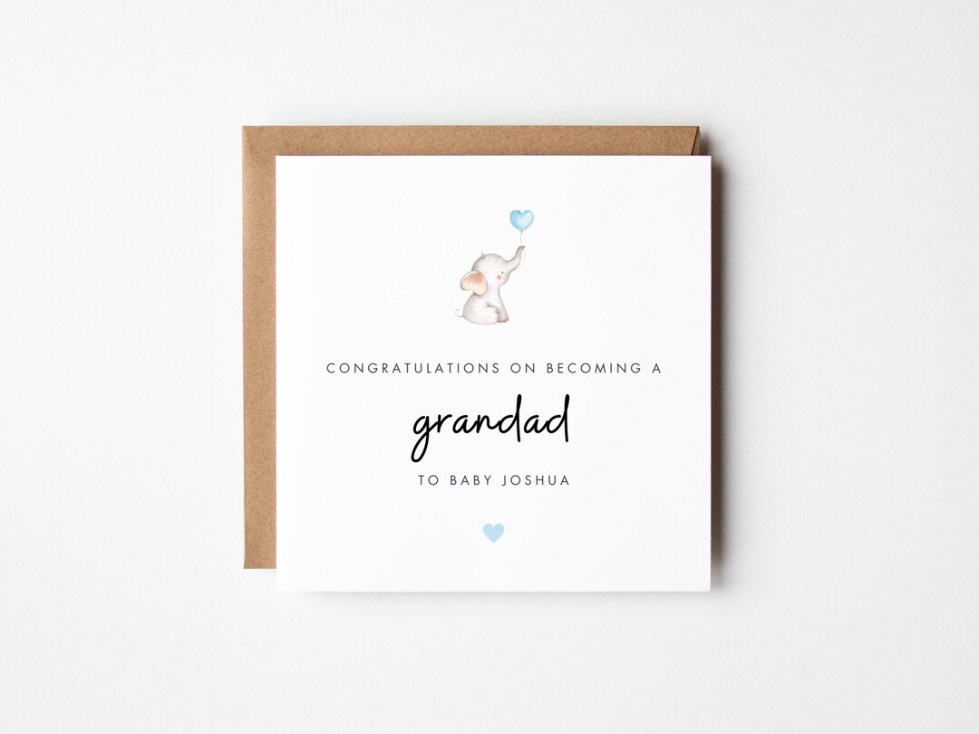 New Grandad Card, Baby Boy, Personalised Congratulations on Becoming A ...