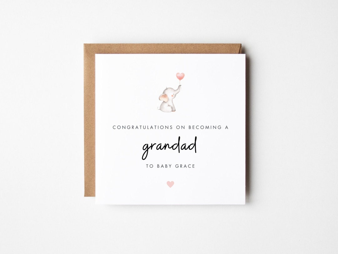 New Grandad Card, Baby Girl, Personalised Congratulations on Becoming A ...