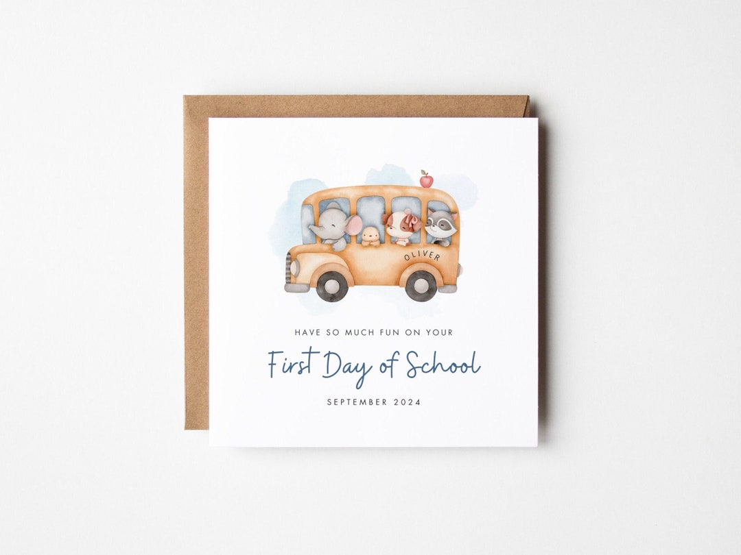 First Day of School Card, Primary School Card, Back to School, First ...