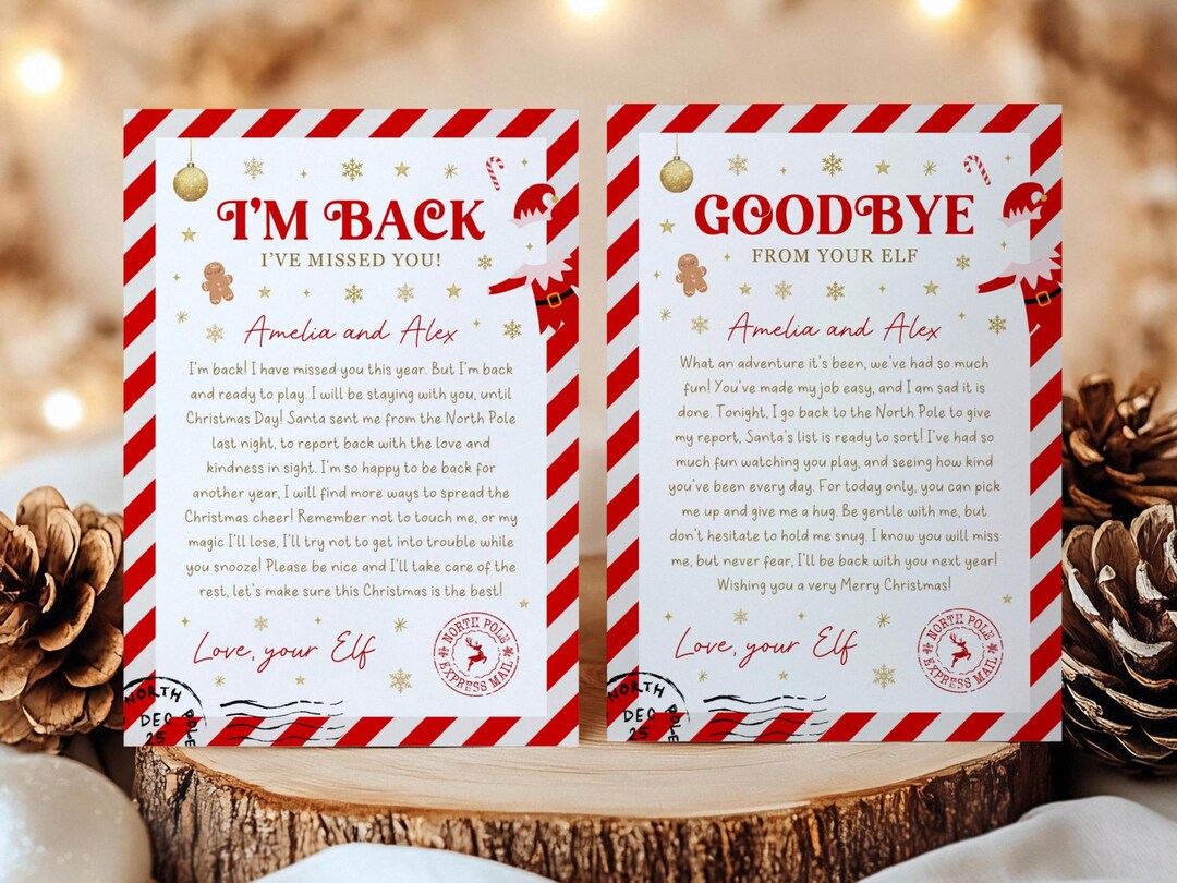 Im Back Elf Letter, Editable Elf Letter, Elf Goodbye Letter, Elf Hello ...