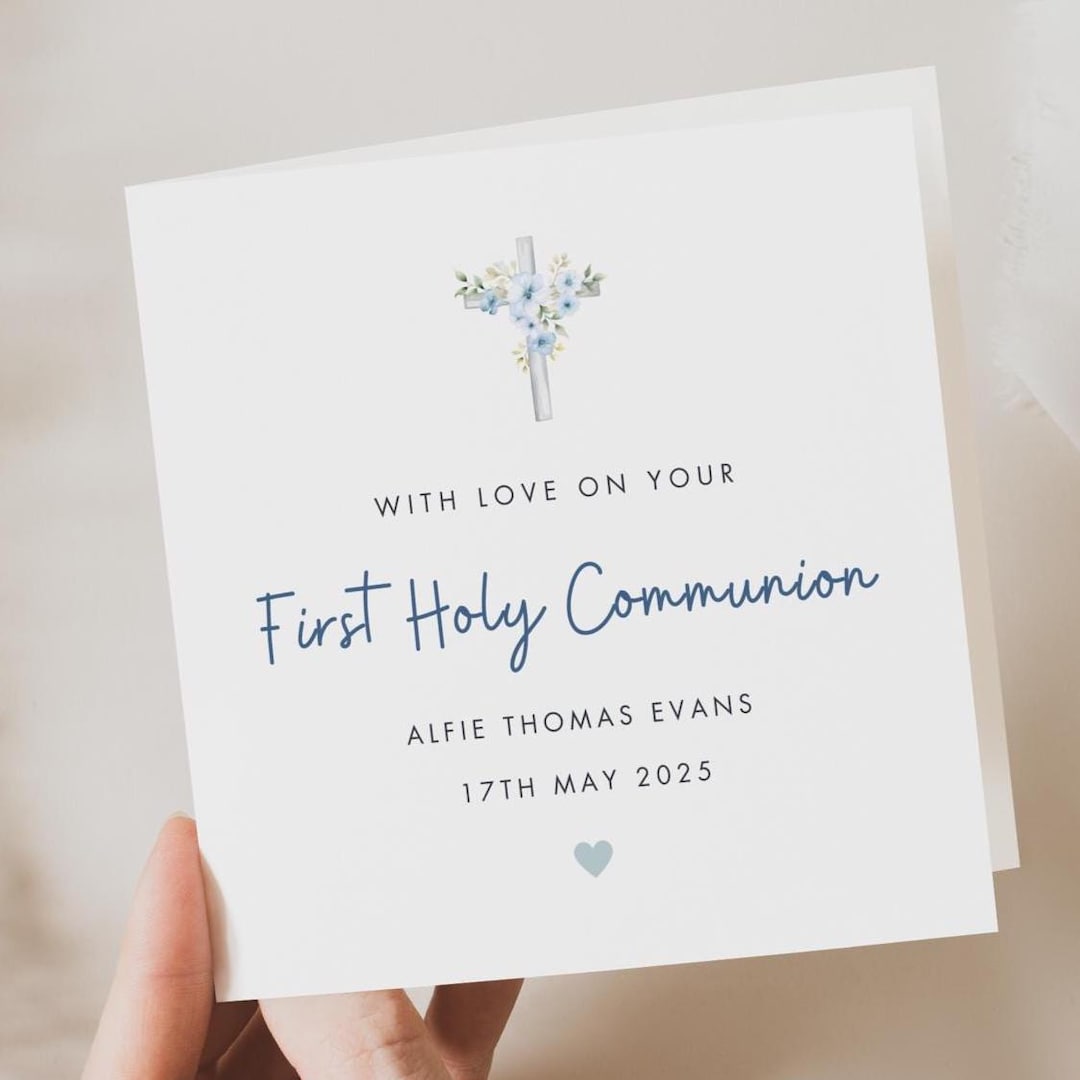 First Holy Communion Card, 1st Holy Communion Card Godson Son Grandson ...
