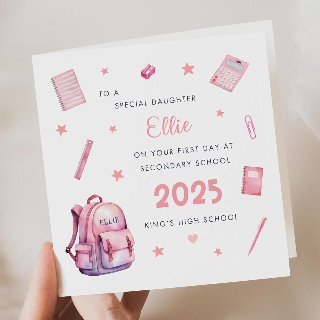 Secondary School Card, First Day of High School Card, Back to School ...