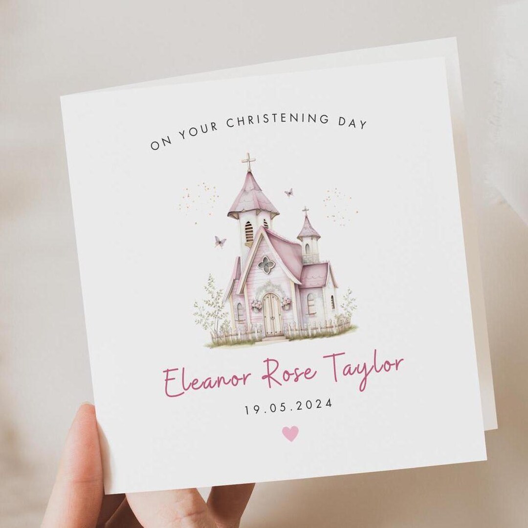 Personalised Christening Card, Baptism Card for Daughter Son, Grandson ...