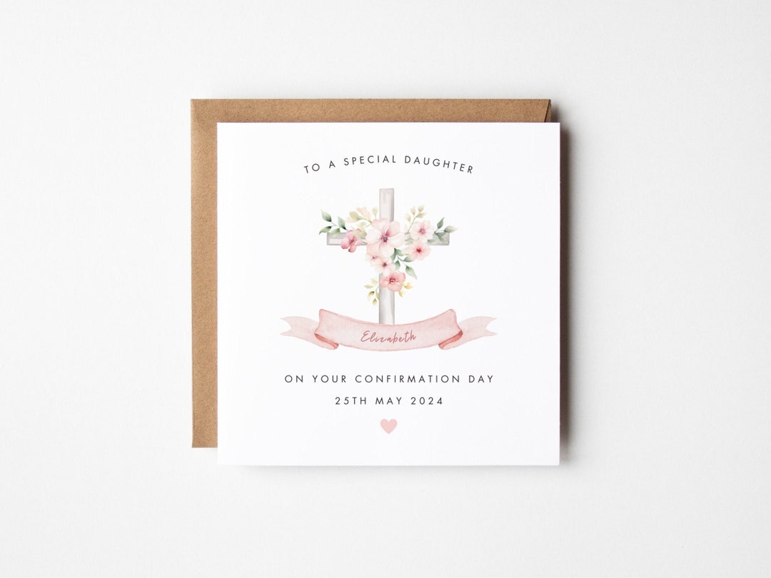 Personalised Confirmation Card for Daughter, Girls Confirmation Card ...