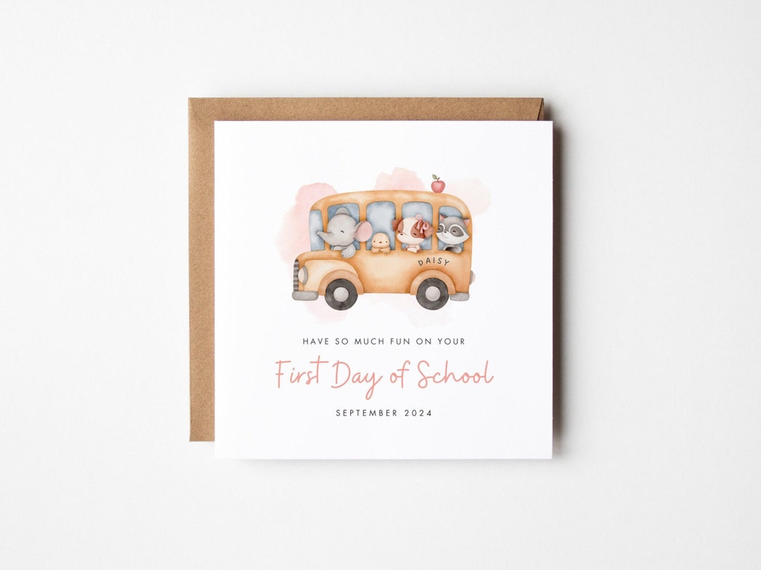 First Day of School Card, Primary School Card, Back to School, First ...
