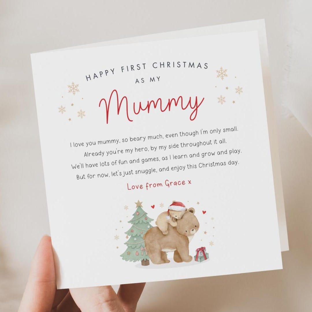 Personalised Mummy First Christmas Card, Mummy 1st Christmas, First ...