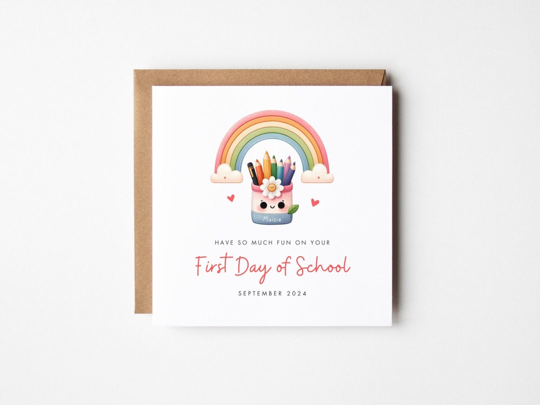 First Day of School Card, Primary School Card, Back to School, First ...