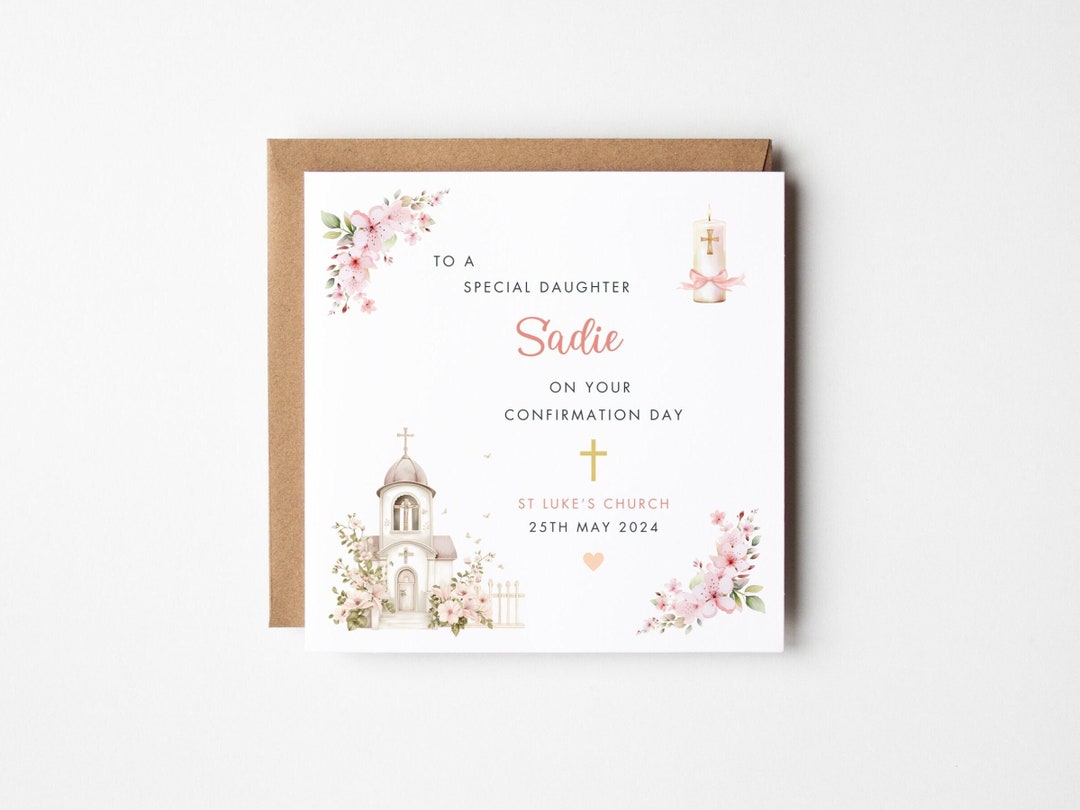 Personalised Confirmation Card for Daughter, Girls Confirmation Card ...