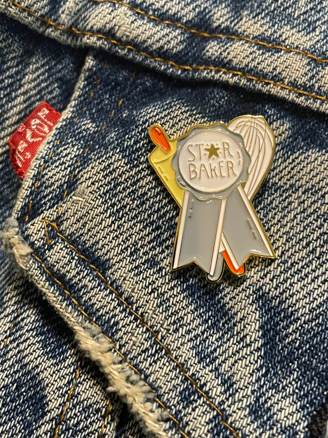 ENAMEL BADGE Lapel Pin Bag Charm Brooch Star Baker Great British Bake ...