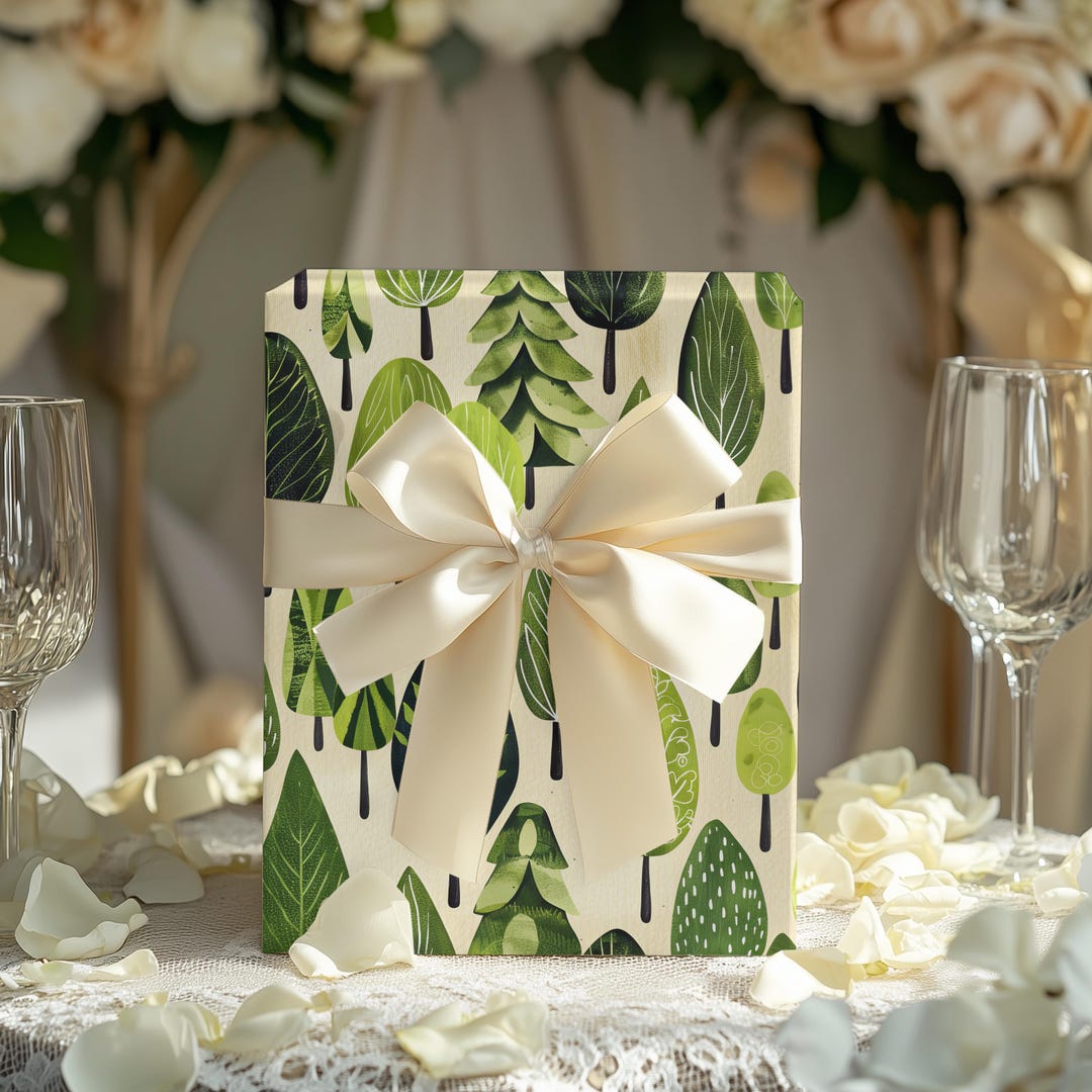 Happy Trees Gift Wrap, Birthday Present Supplies, Craft Paper Roll - Etsy