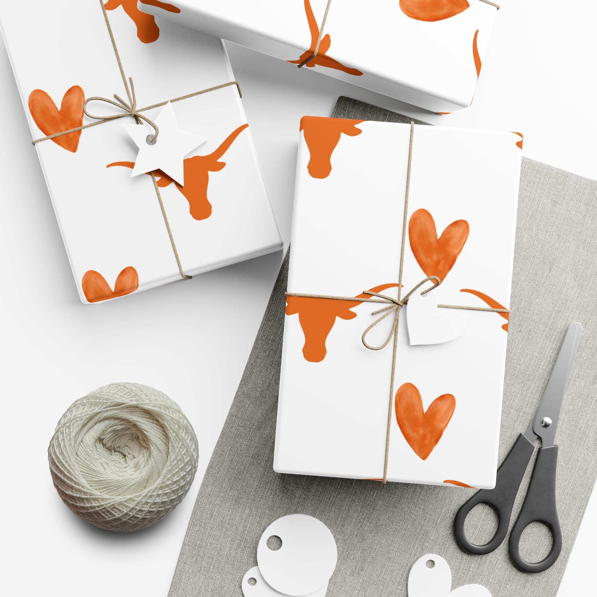Burnt Orange Longhorn Design, Longhorn Love, Gift Wrap Rolls - Etsy