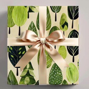 Happy Trees Gift Wrap, Birthday Present Supplies, Craft Paper Roll - Etsy