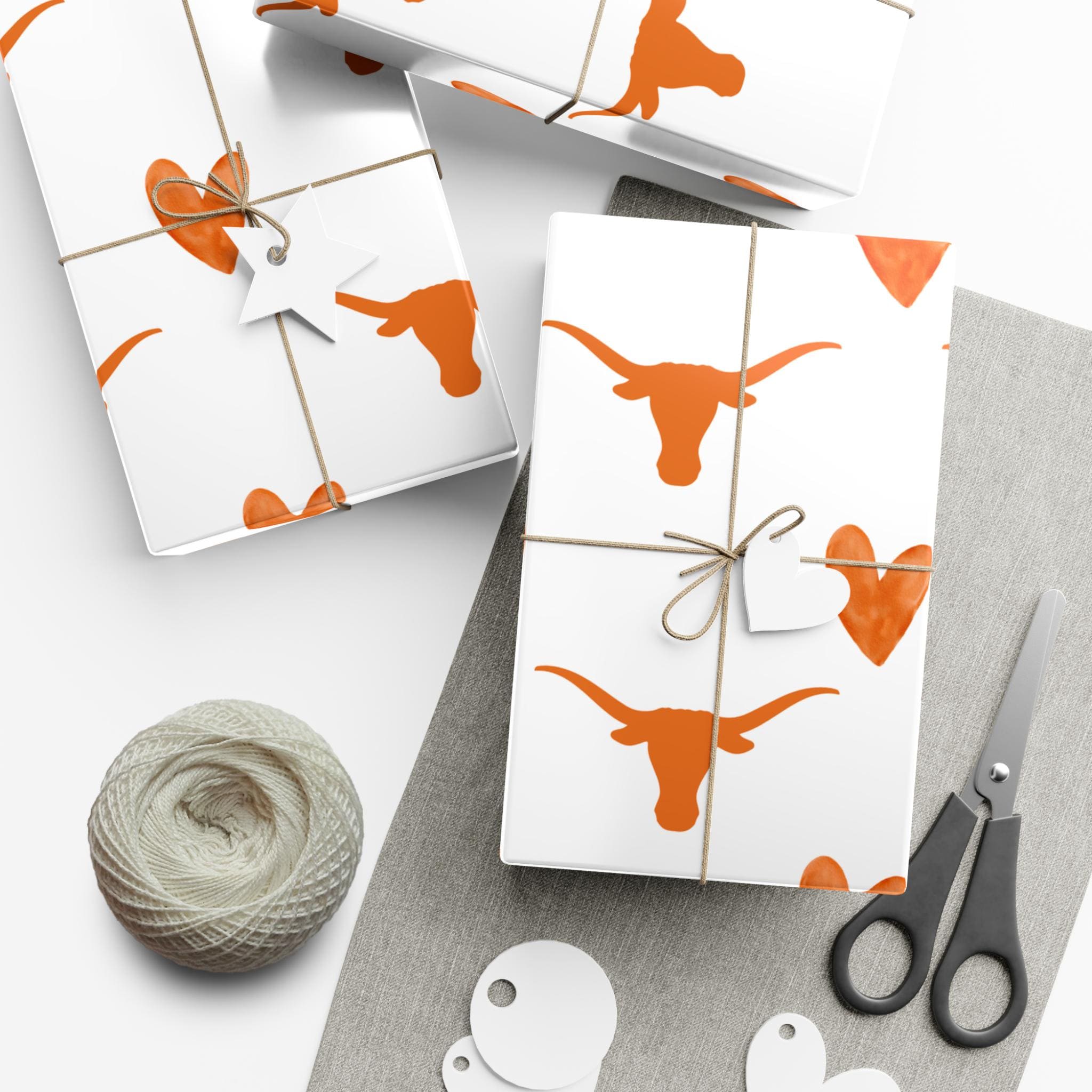 Burnt Orange Longhorn Design, Longhorn Love, Gift Wrap Rolls - Etsy