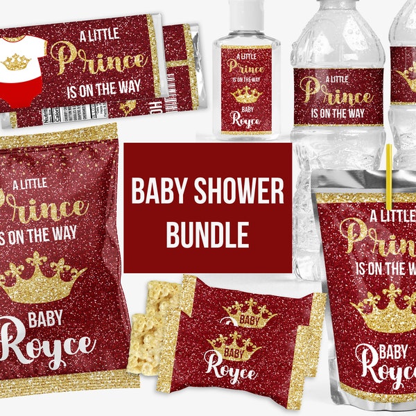 Red Gold Baby Shower - Etsy